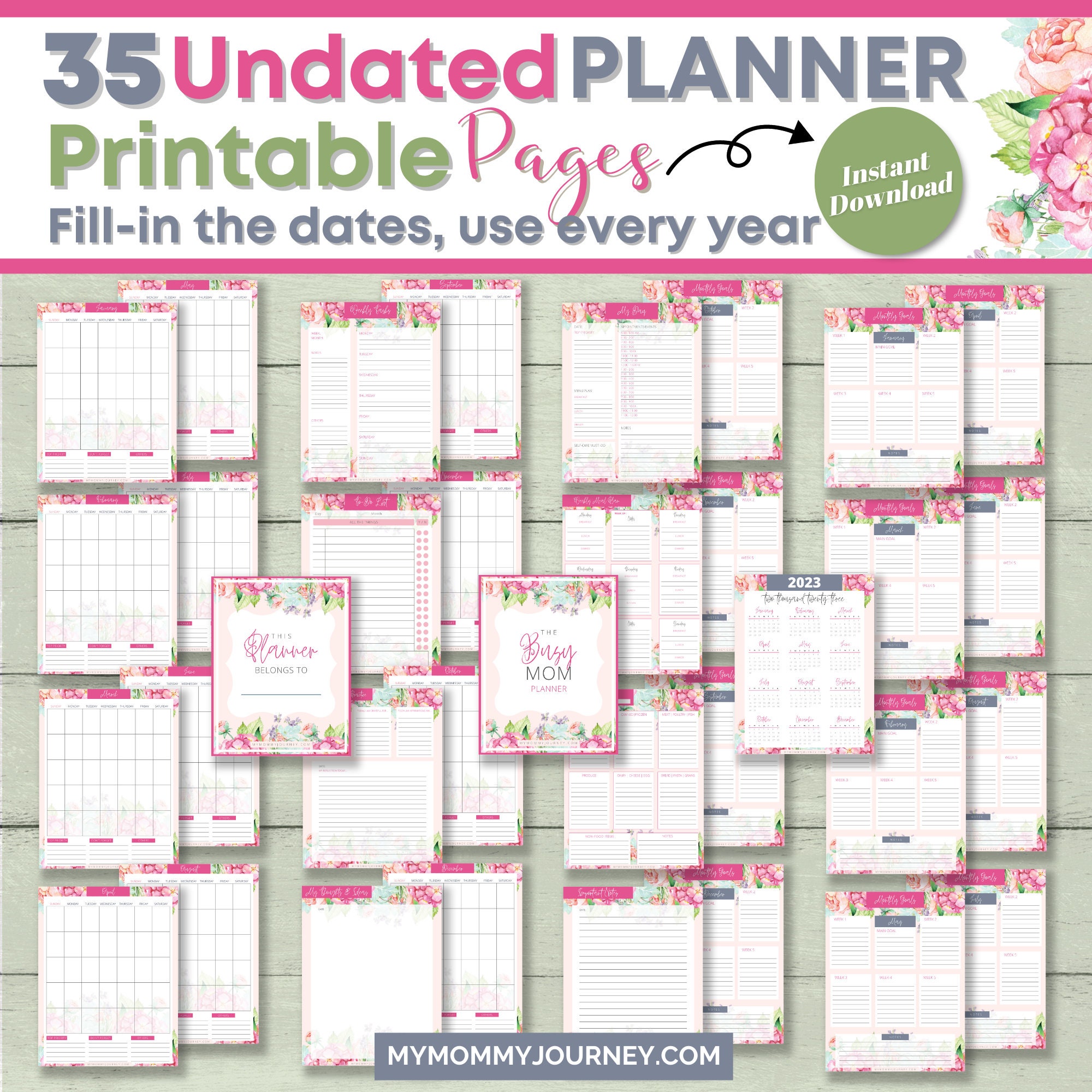 Busy Mom Planner Undated, Mom Printable Planner Undated, Home ...