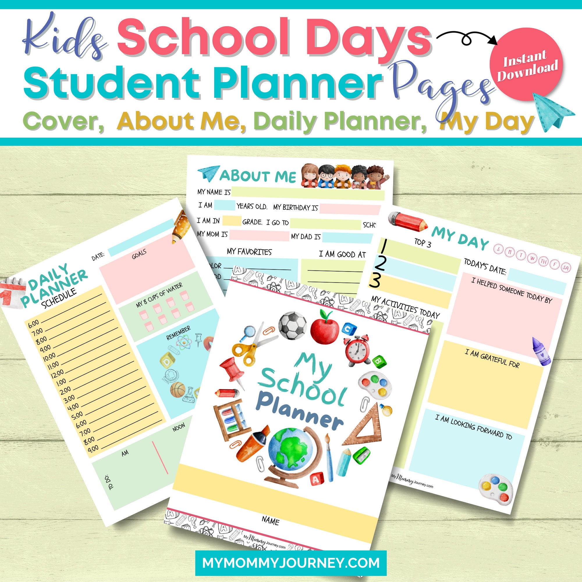 Kids School Days Student Planner Back to School Planner - Etsy