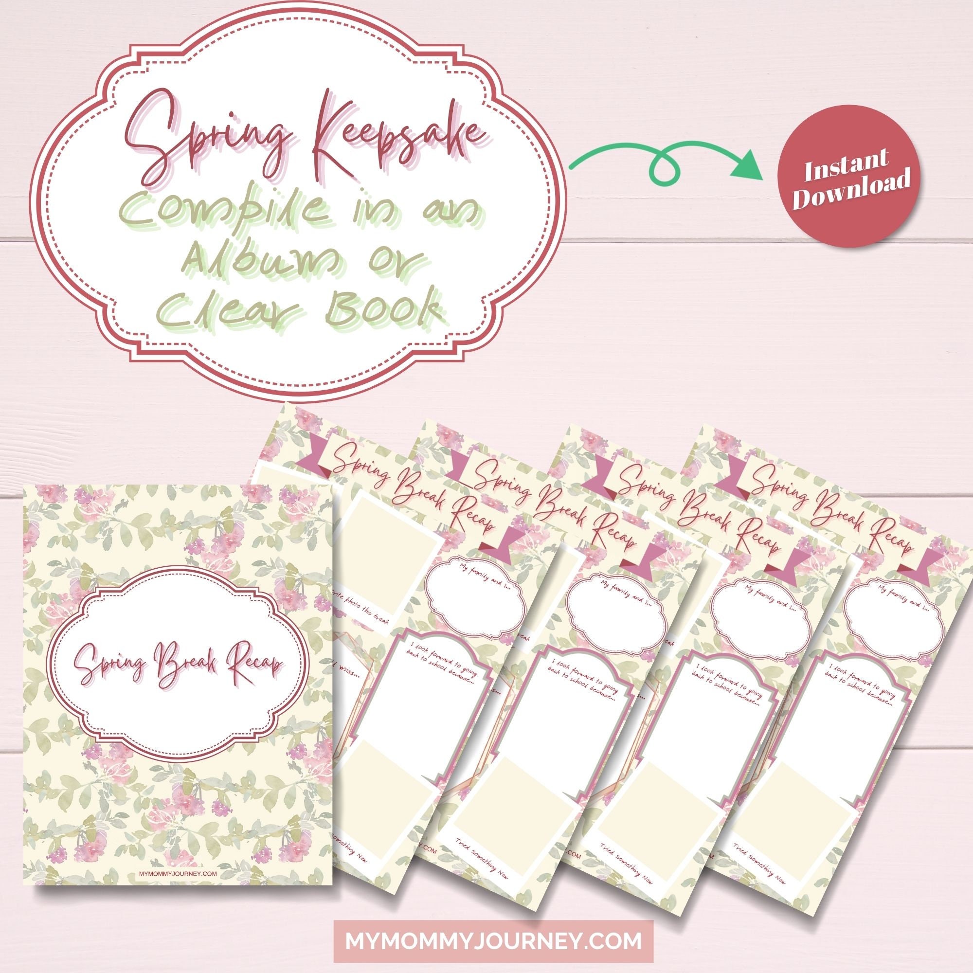 Spring Break Memory keeper, druckbares Journal für Kinder, druckbare ...