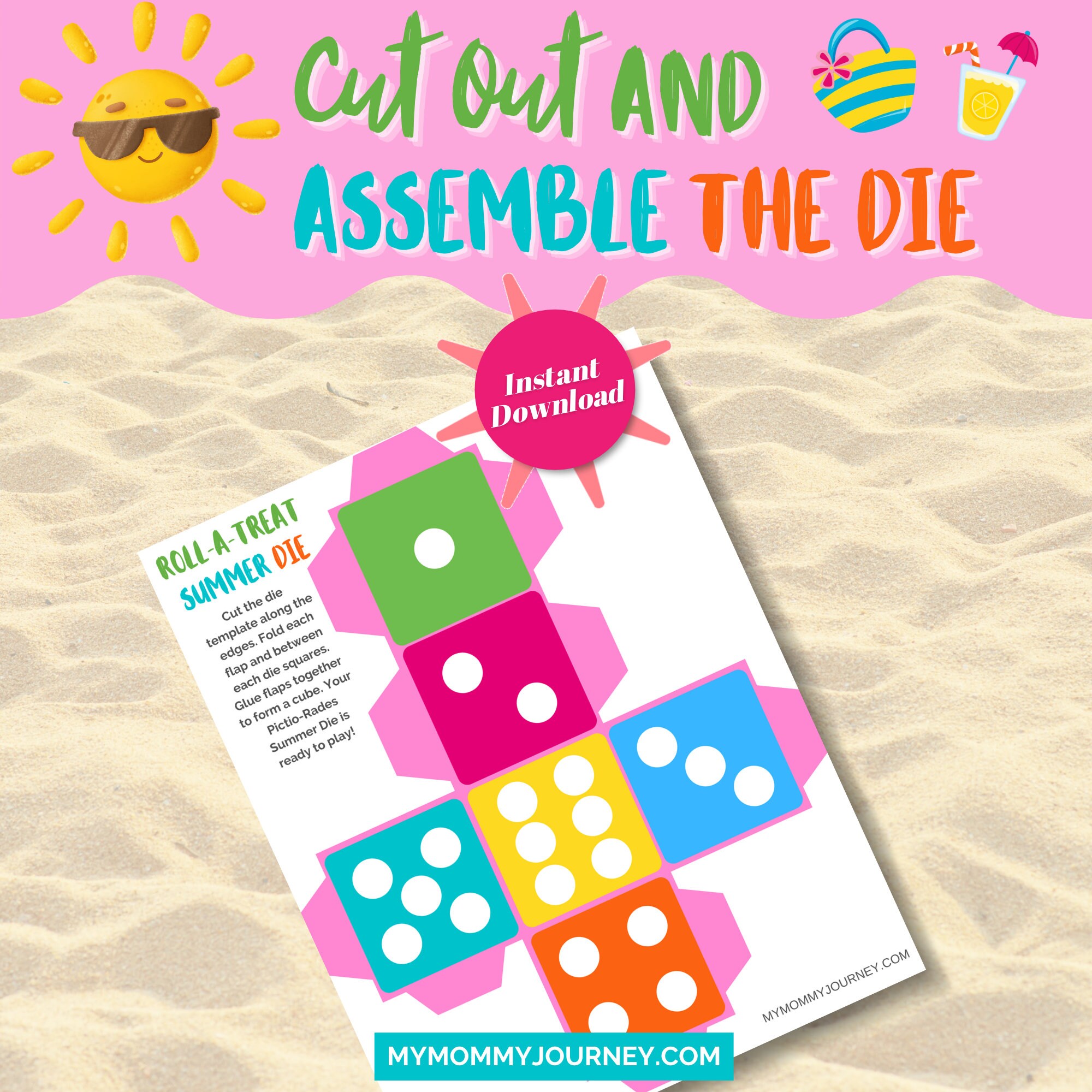 Roll A Treat Summer Dice Game, Summer Candy Dice Game, Roll A Dice Game ...