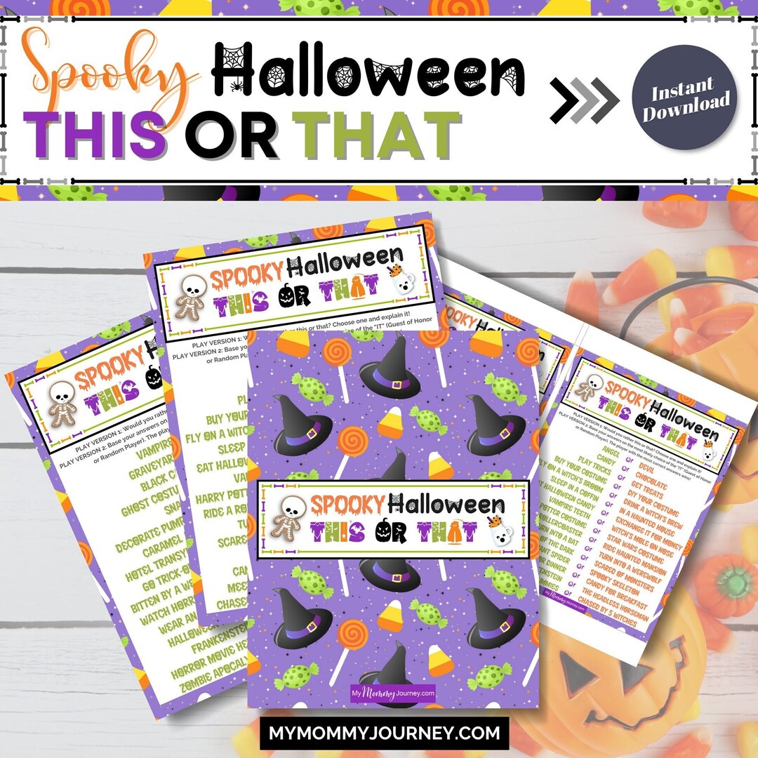 Halloween This or That Game Printable Halloween Would You - Etsy