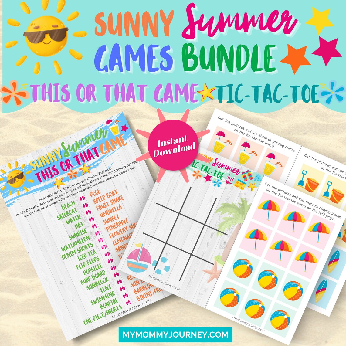 10 Sunny Summer Games Bundle, Printable Summer Party Games, Summer ...