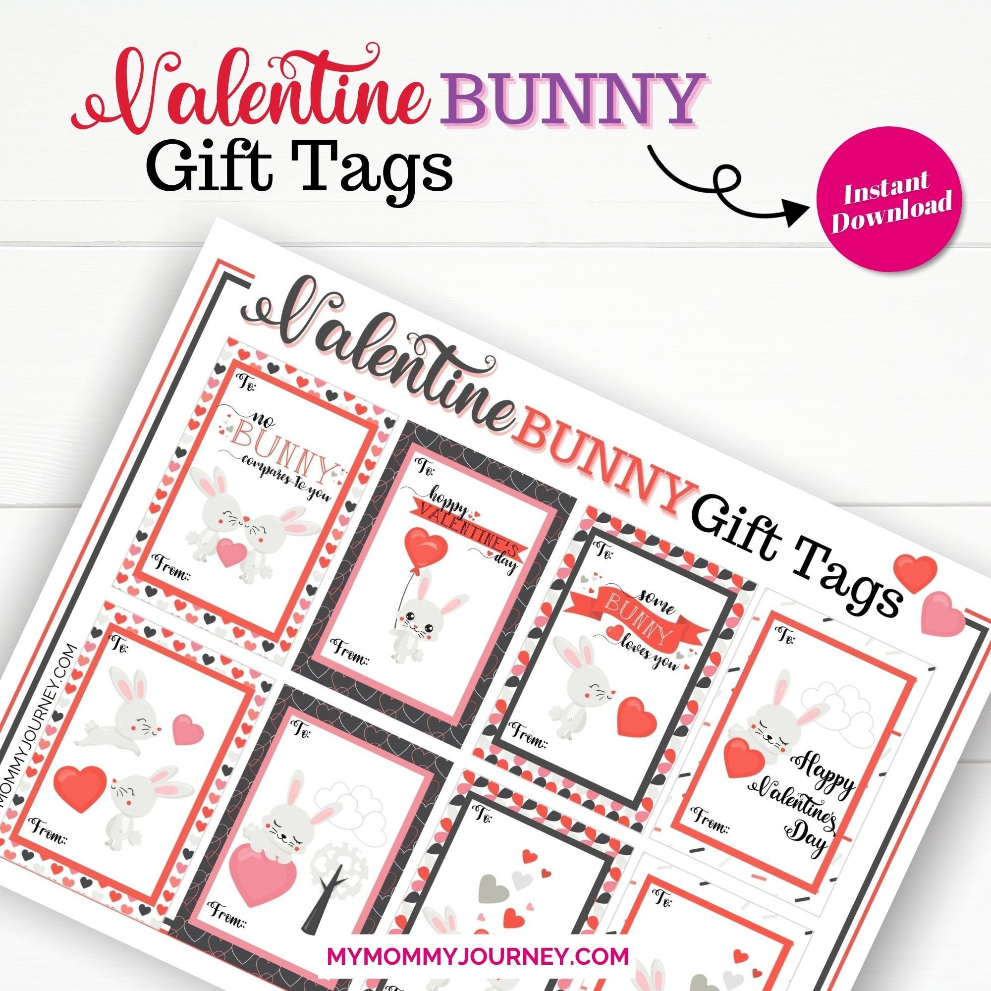 Valentine Gift Tags Printable With Animals Love Greetings - Etsy