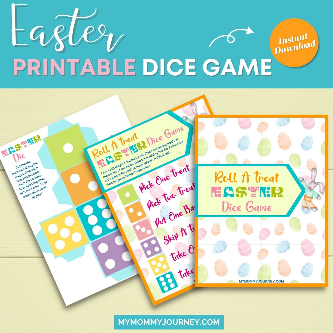 Roll A Treat Easter Dice Game, Easter Games Printable, Easter Games for ...