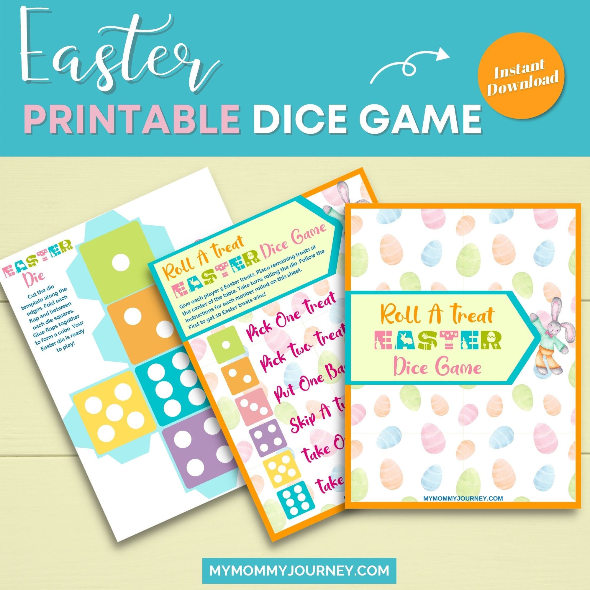 Roll A Treat Easter Dice Game, Easter Games Printable, Easter Games for ...