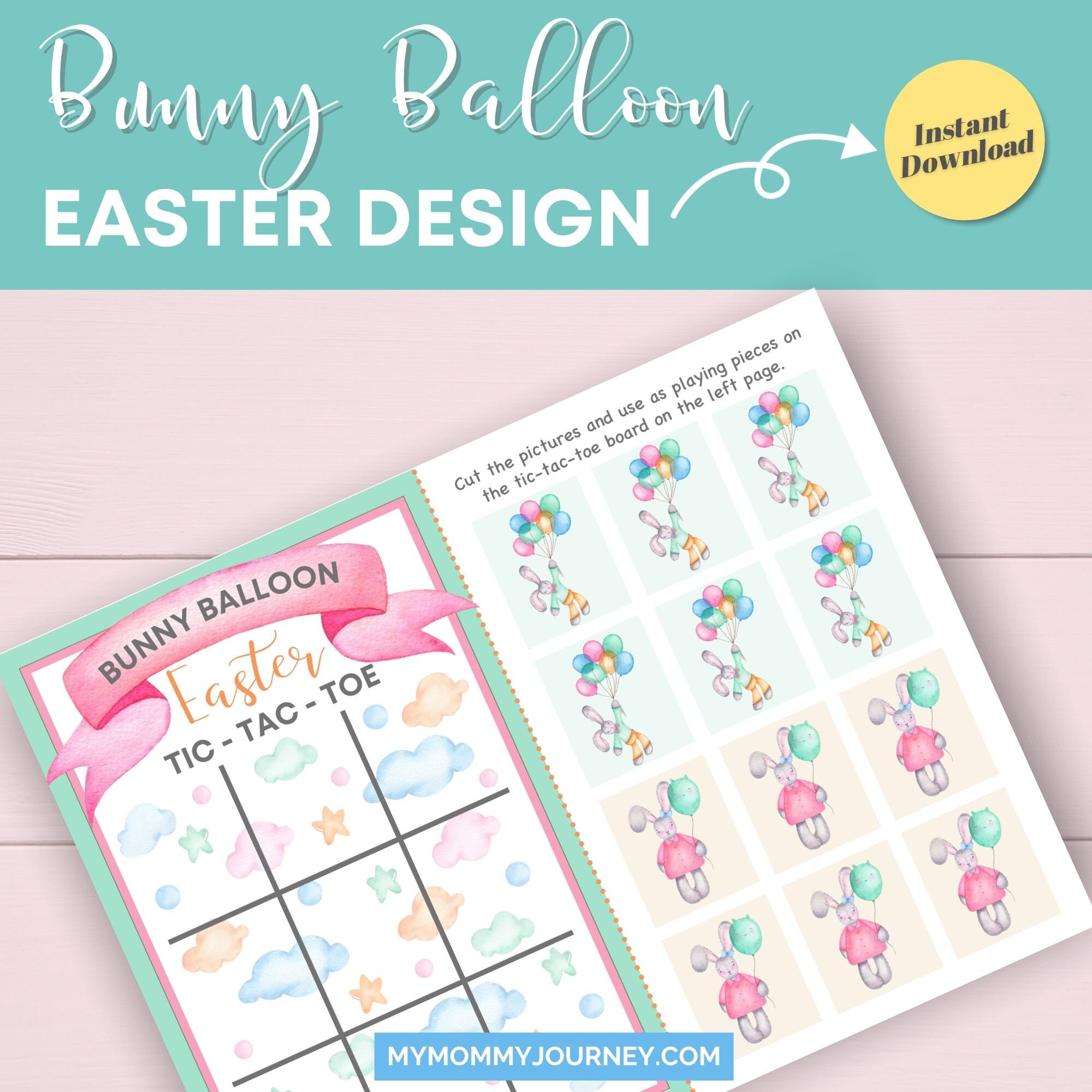 Easter Tic Tac Toe Game, Easter Printable, Tic Tac Toe Game, Easter ...