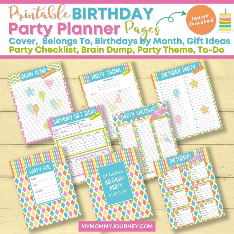 Ultimate Birthday Party Planner Colorful, Kids Birthday Party Planner ...