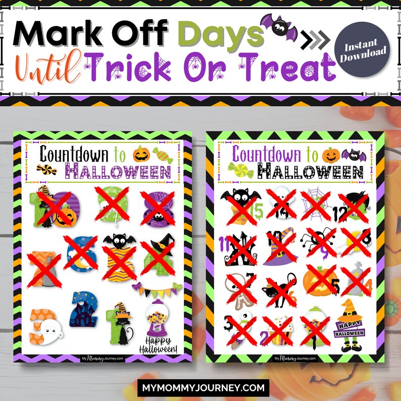 Halloween Countdown Printable Pack Printable Halloween | Etsy