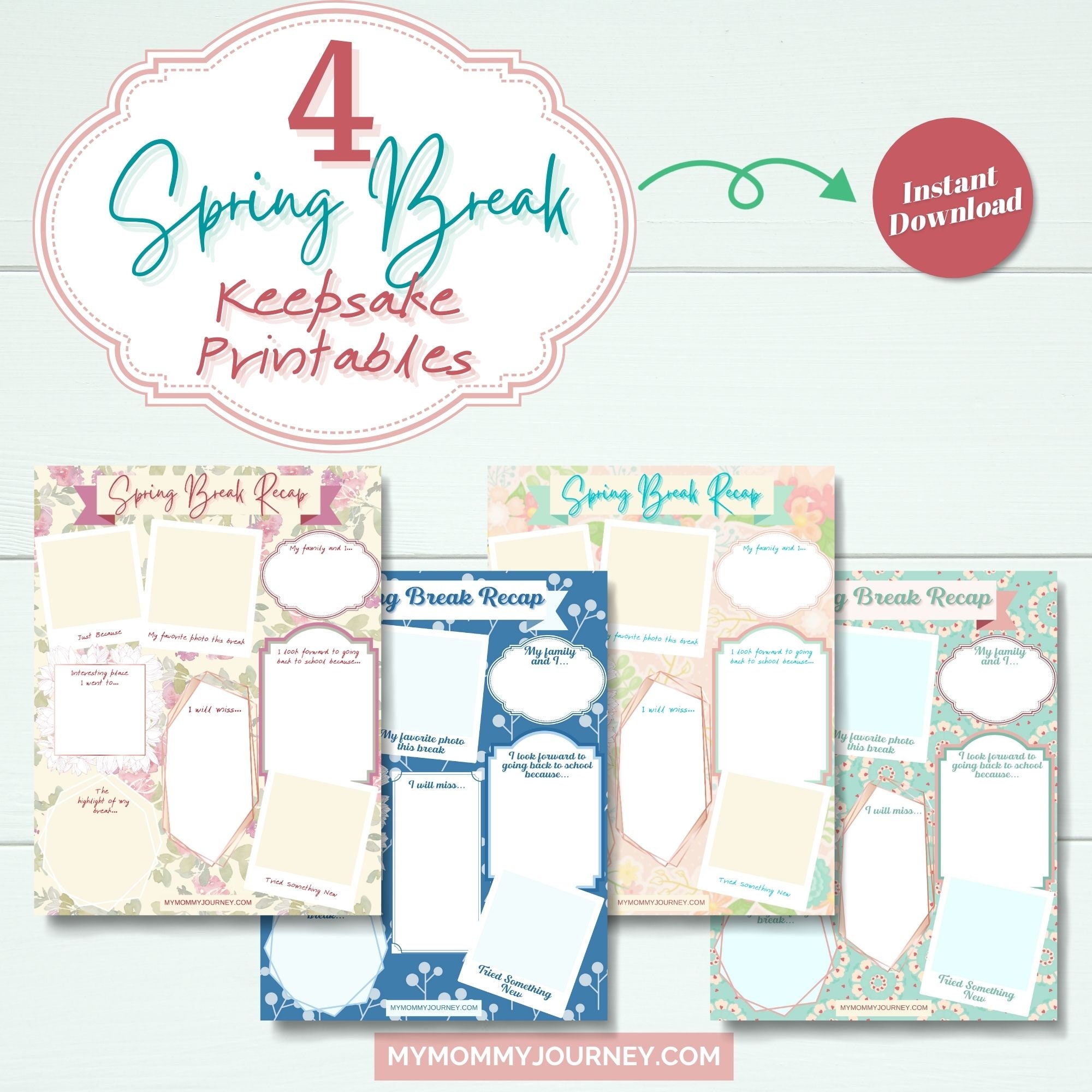 Spring Break Memory Keeper Bundle, Spring Break, Printable Journal for ...