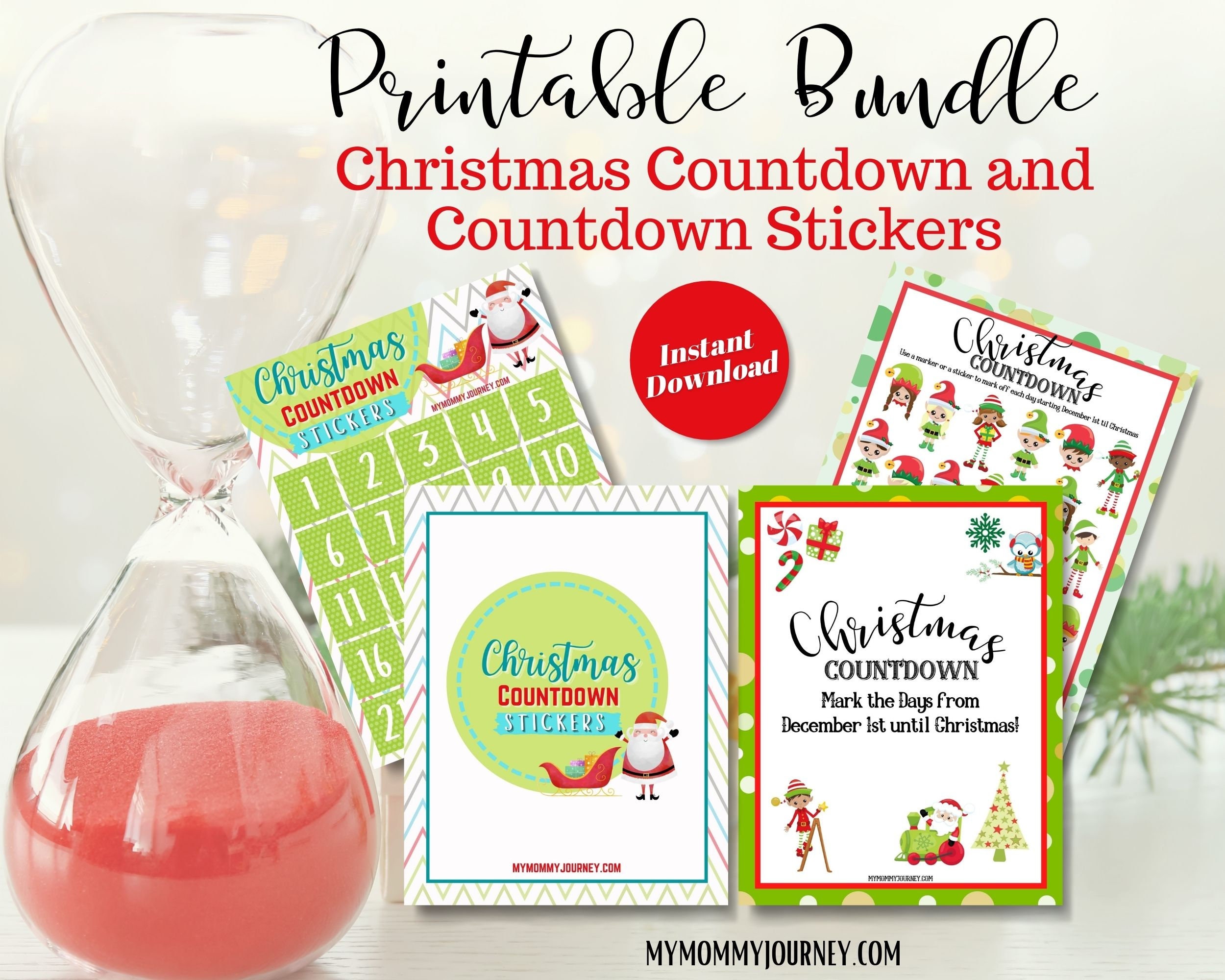 Christmas Countdown Printable Bundle, Printable Countdown, Christmas ...