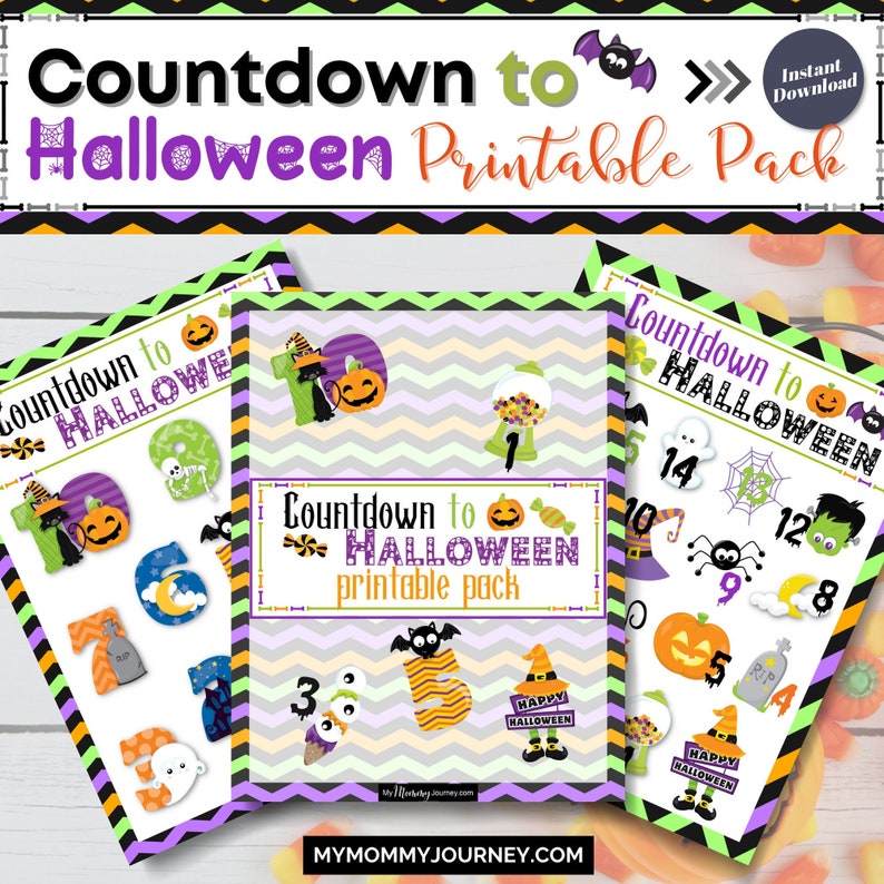 Halloween Countdown Printable Pack Printable Halloween | Etsy