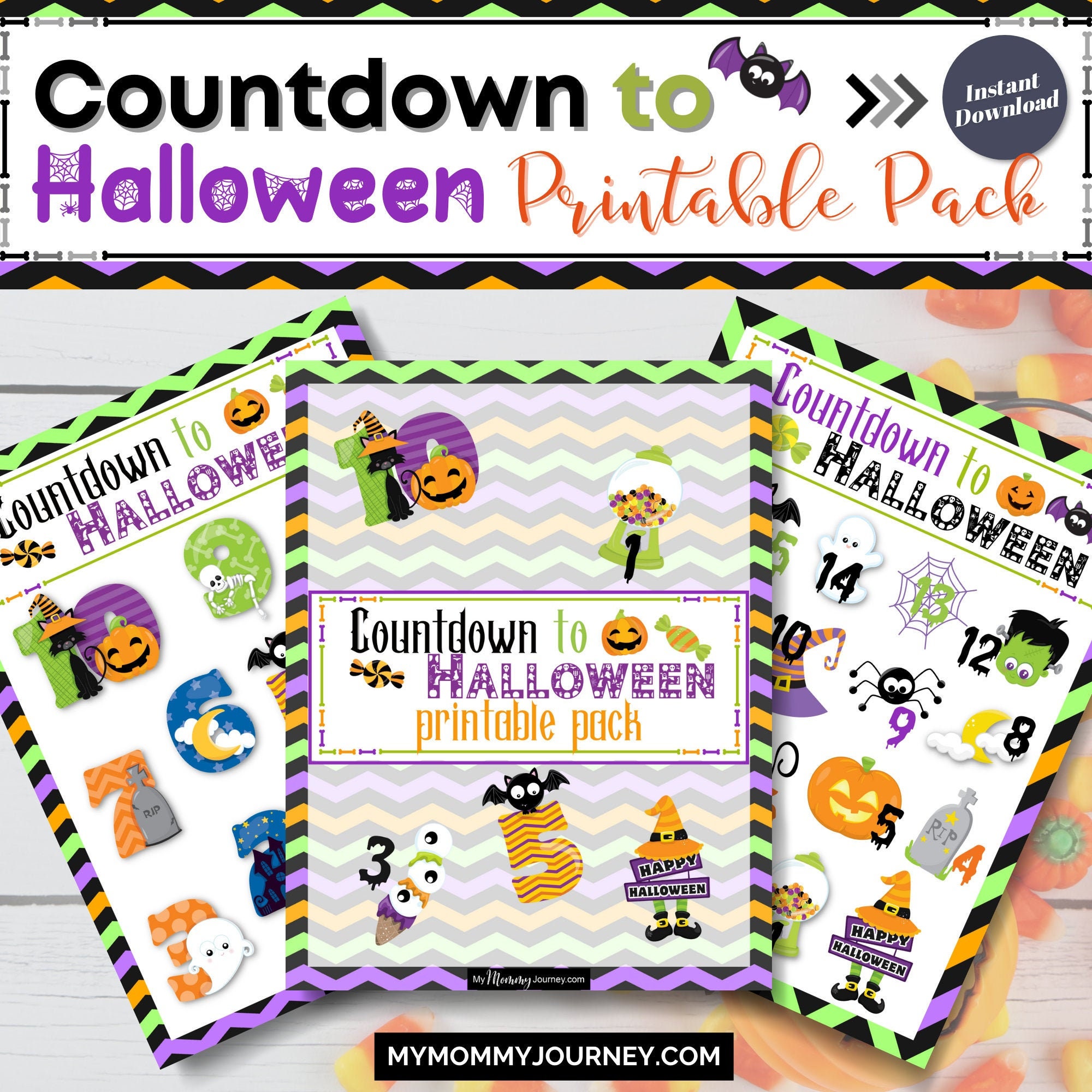 Halloween Countdown Printable Pack Printable Halloween - Etsy
