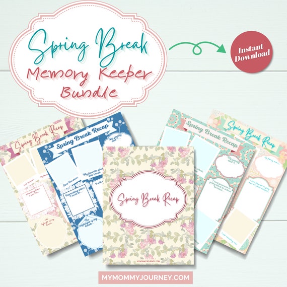 Spring Break Memory Keeper Bundle Spring Break Printable - Etsy