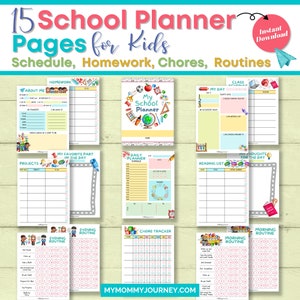 Kids School Days Student Planner, Back to School Planner Printable ...