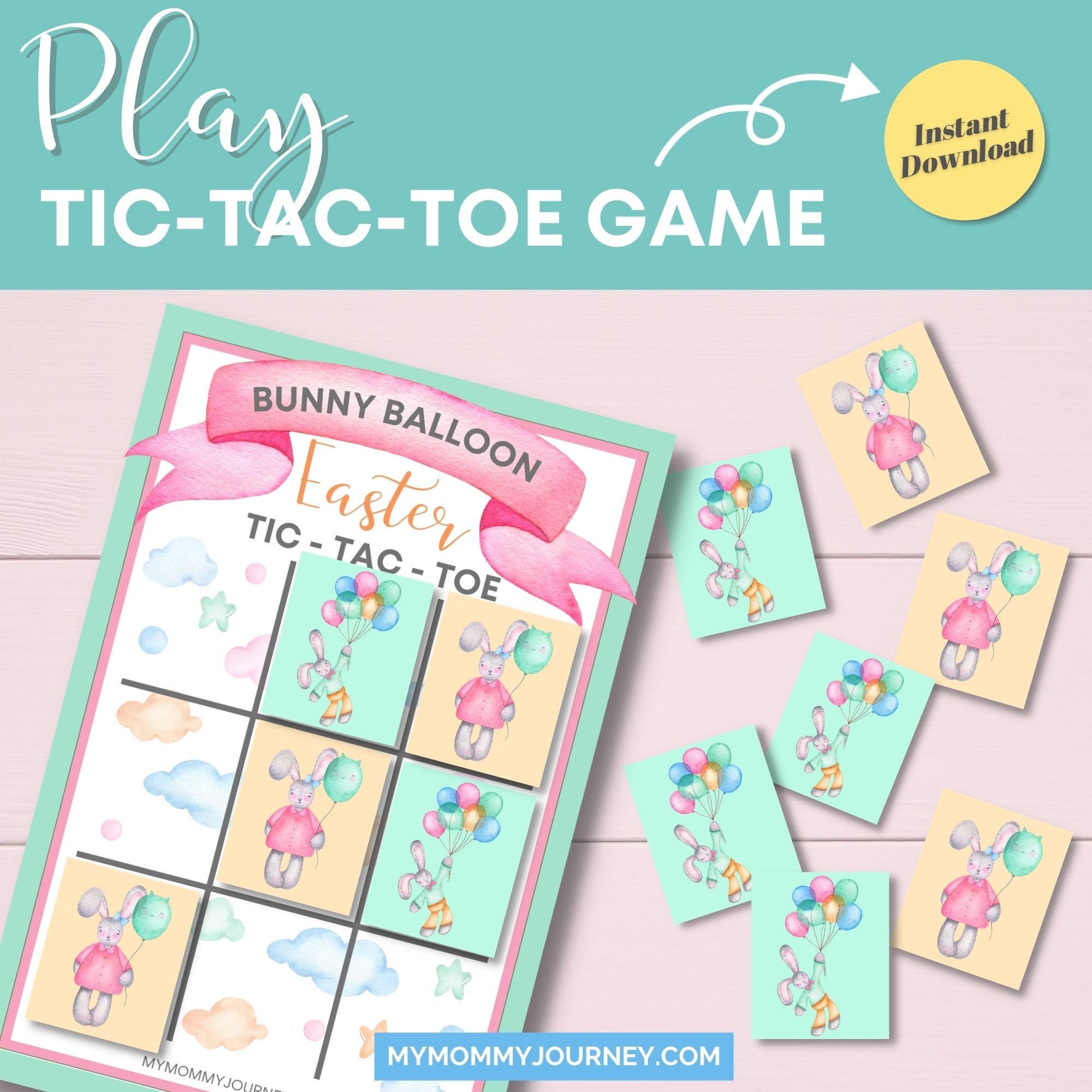 Easter Tic Tac Toe Game, Easter Printable, Tic Tac Toe Game, Easter ...