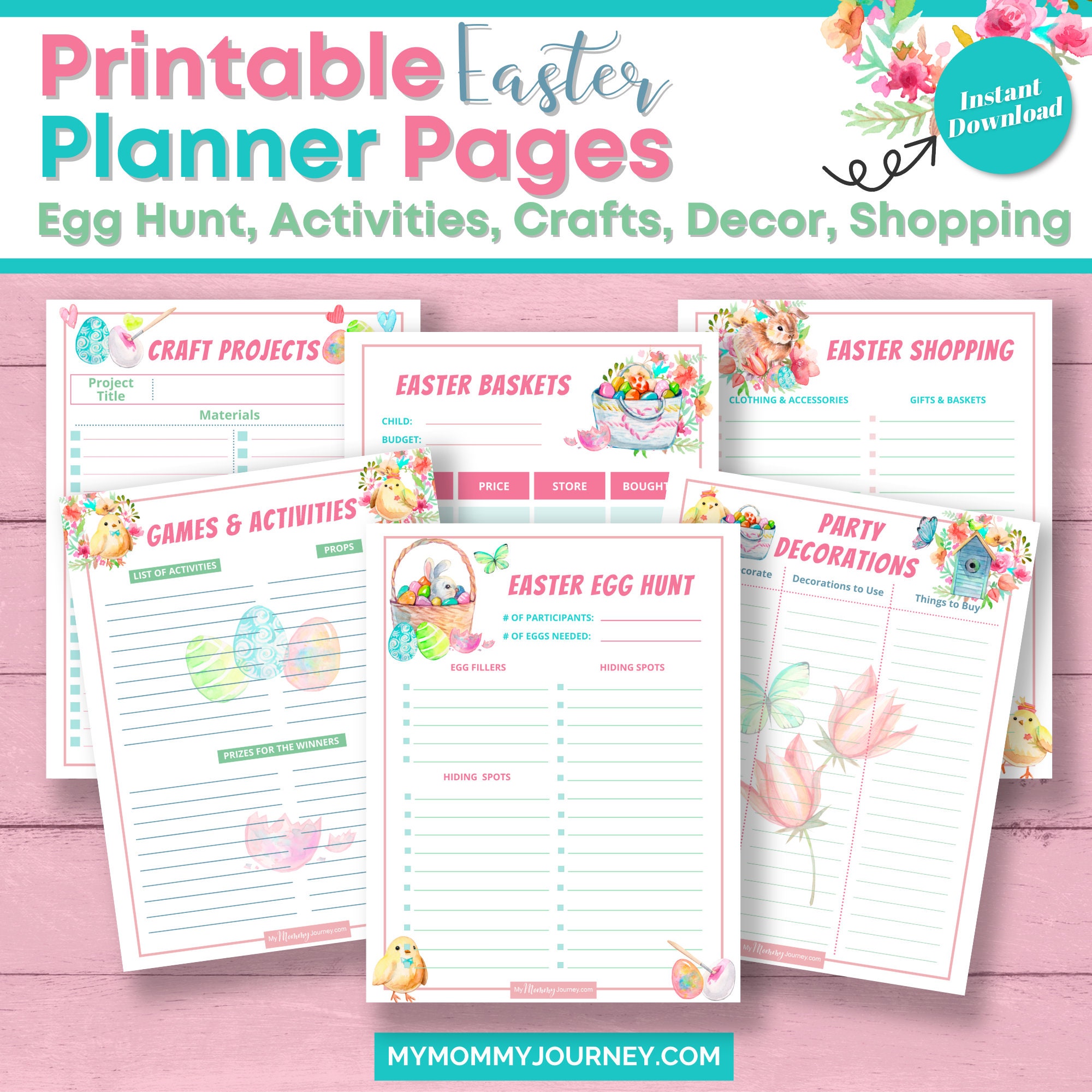Easter Planner White Edition, Easter Planner Printable, Easter ...
