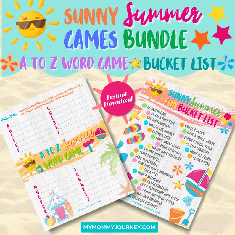 10 Sunny Summer Games Bundle, Printable Summer Party Games, Summer ...