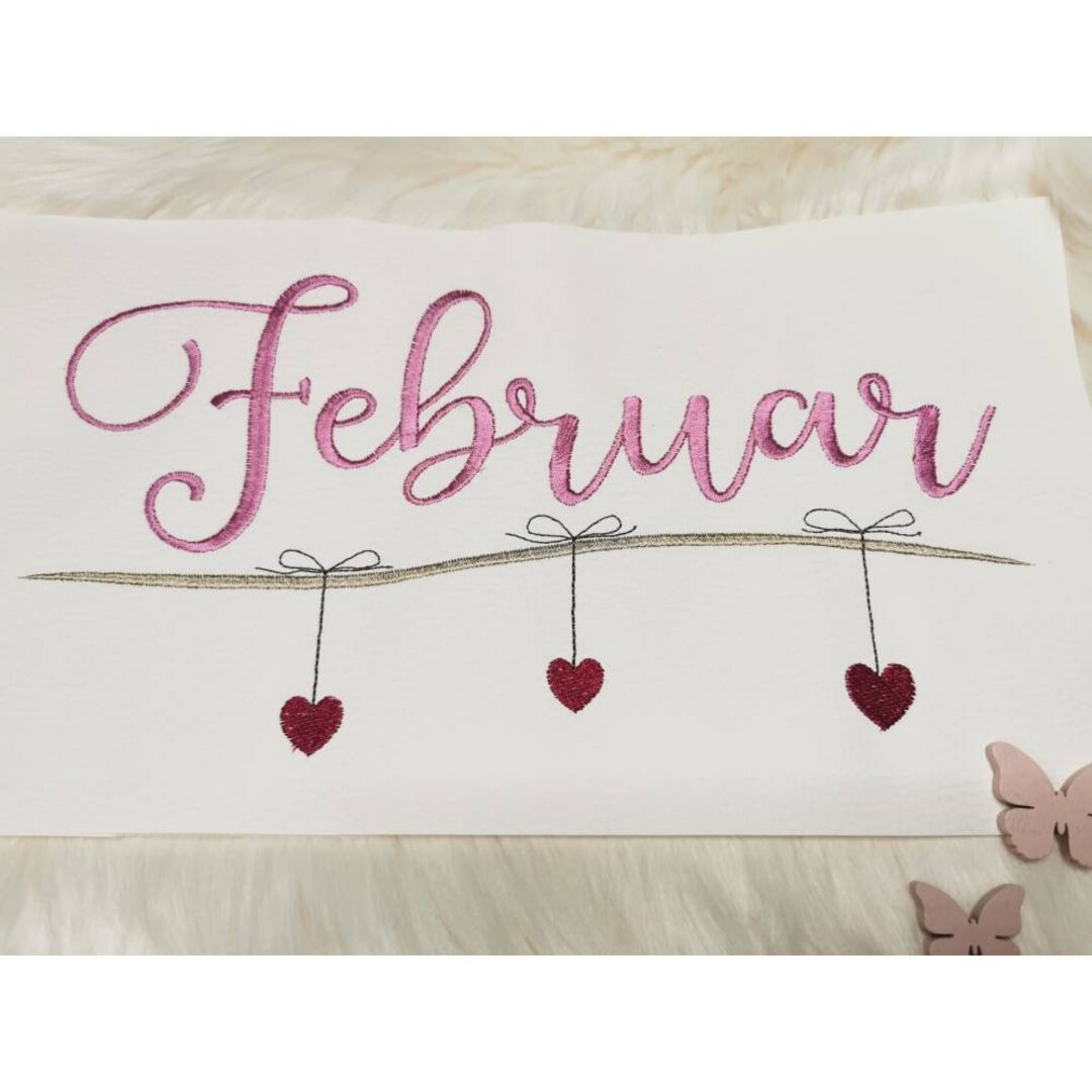 February Embroidery File - Etsy