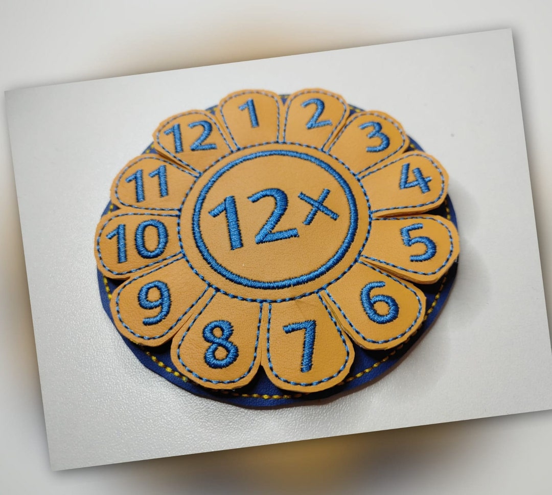 Multiplication Flower 1x-12x Tables Embroidery Design 4x4 - Etsy