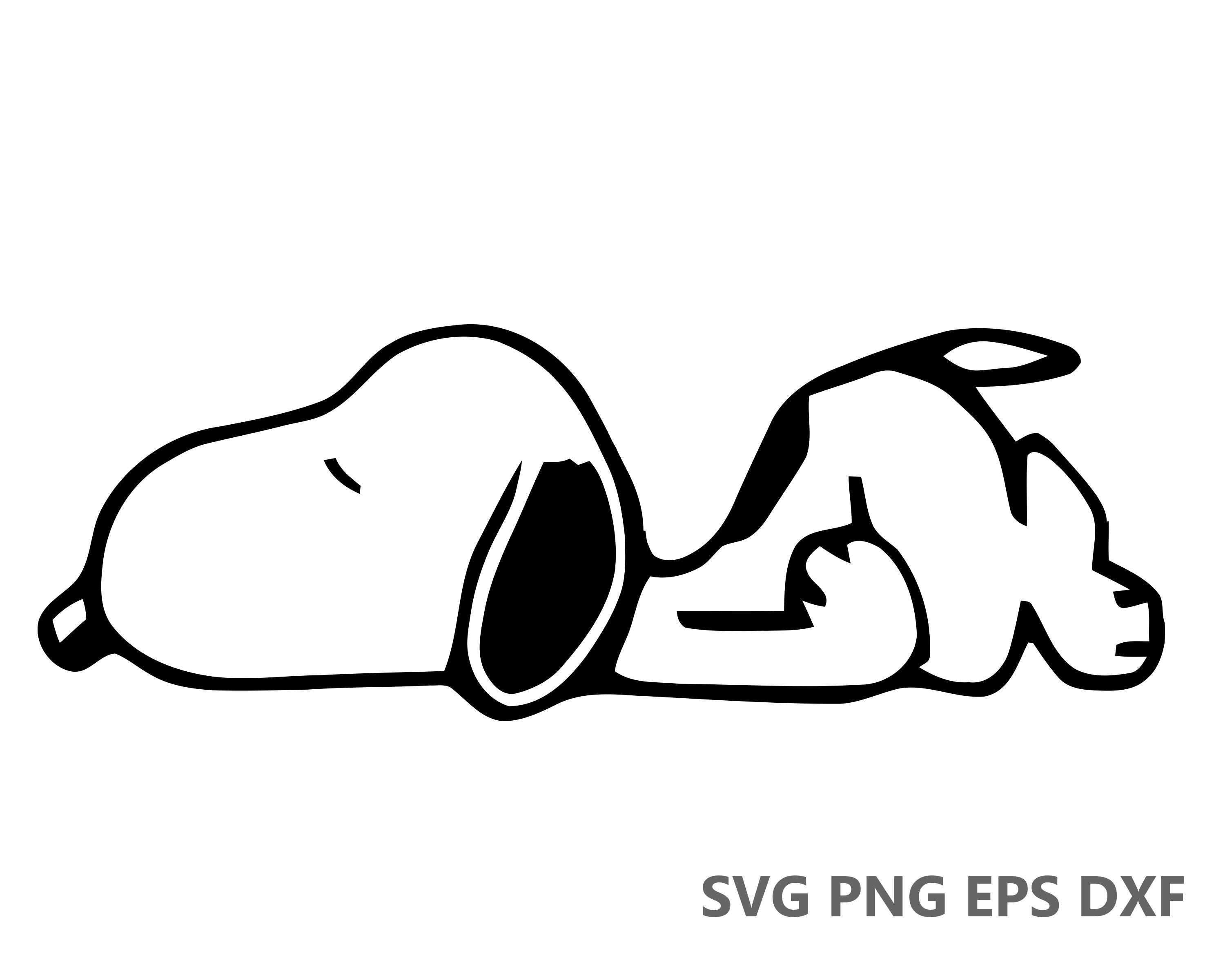 Snoopy Perro SVG Archivos de Corte eps dxf png Cricut Silueta | Etsy
