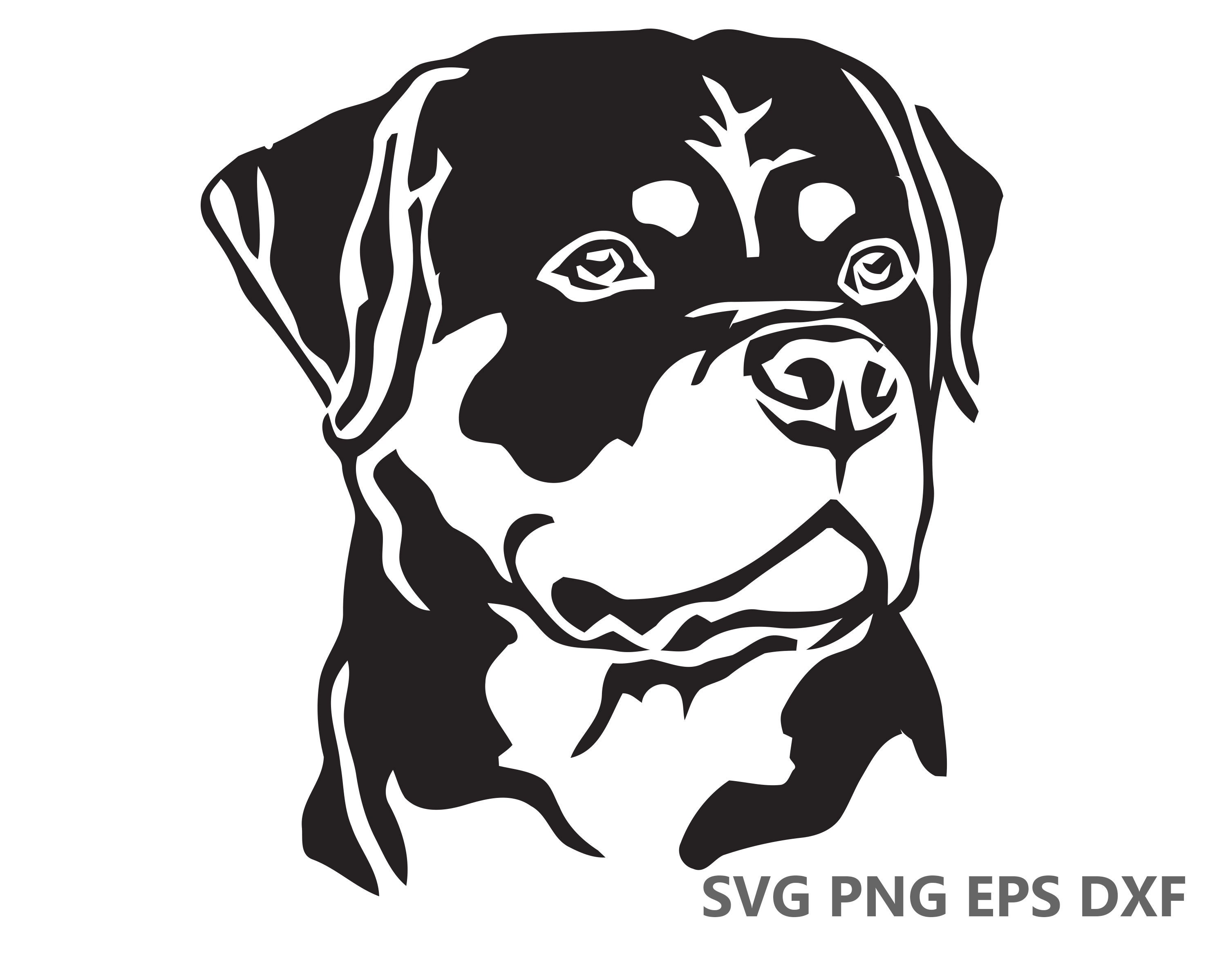 Rottweiler Dog SVG Cutting Files eps dxf png Cricut Silhouette | Etsy
