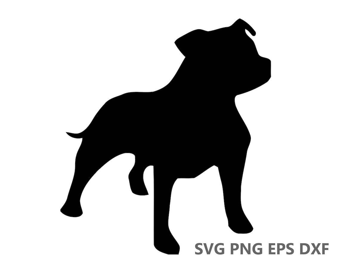 Staffy Bull Terrier Dog SVG Cutting Files eps dxf png Cricut | Etsy