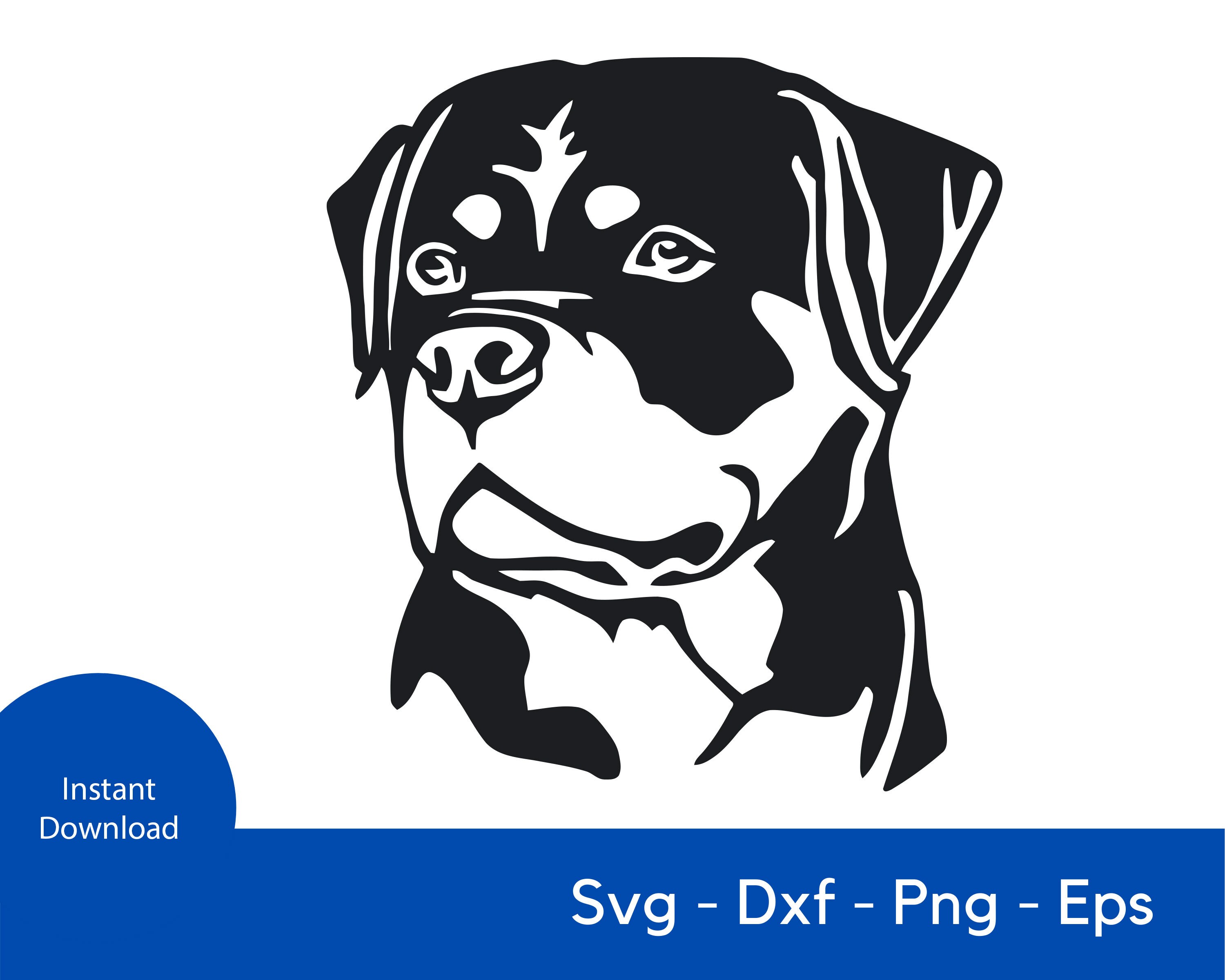 Rottweiler Dog SVG Cutting Files eps dxf png Cricut Silhouette | Etsy