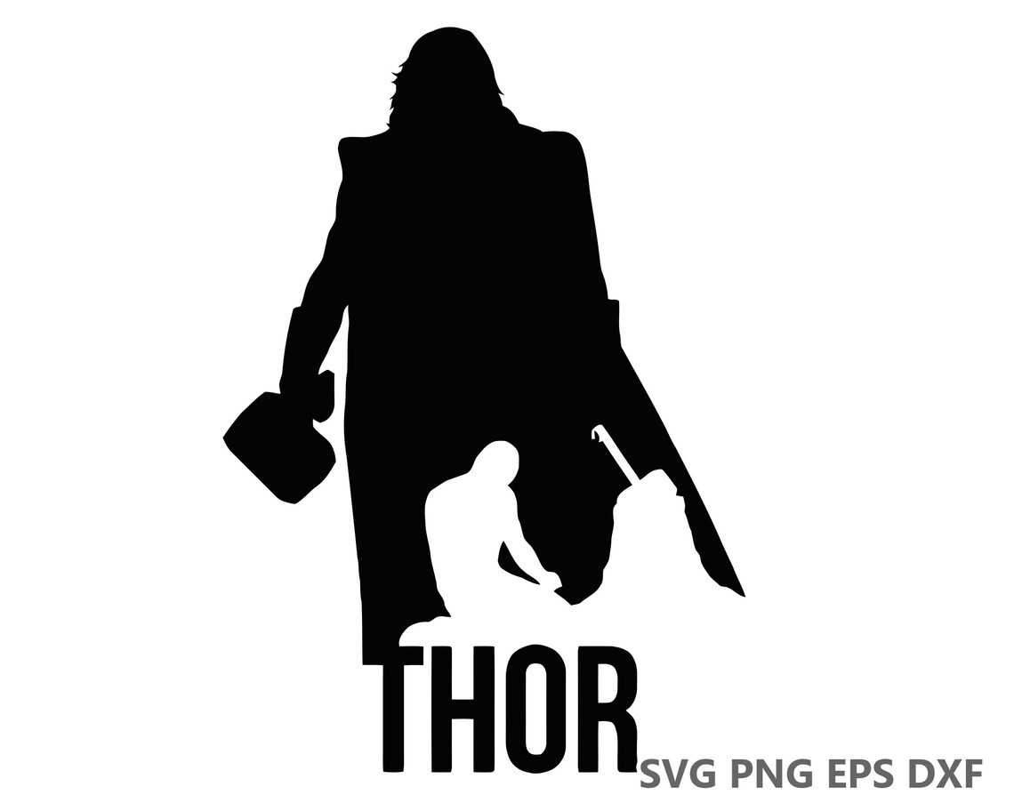 Thor Silhouette SVG Cutting Files Eps Dxf Png Cricut | Etsy