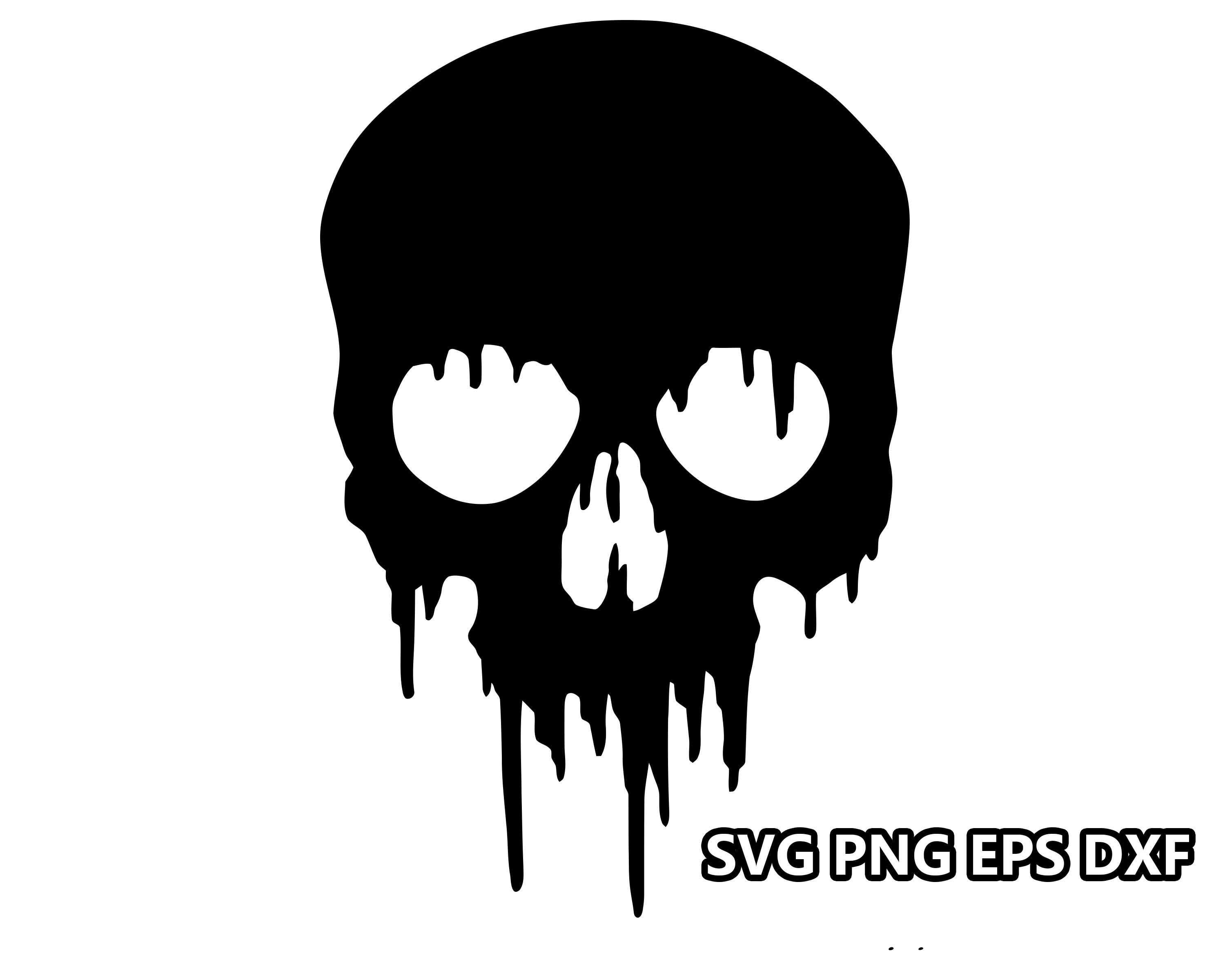 Blood Skull SVG Cutting Files eps dxf png Cricut Silhouette | Etsy