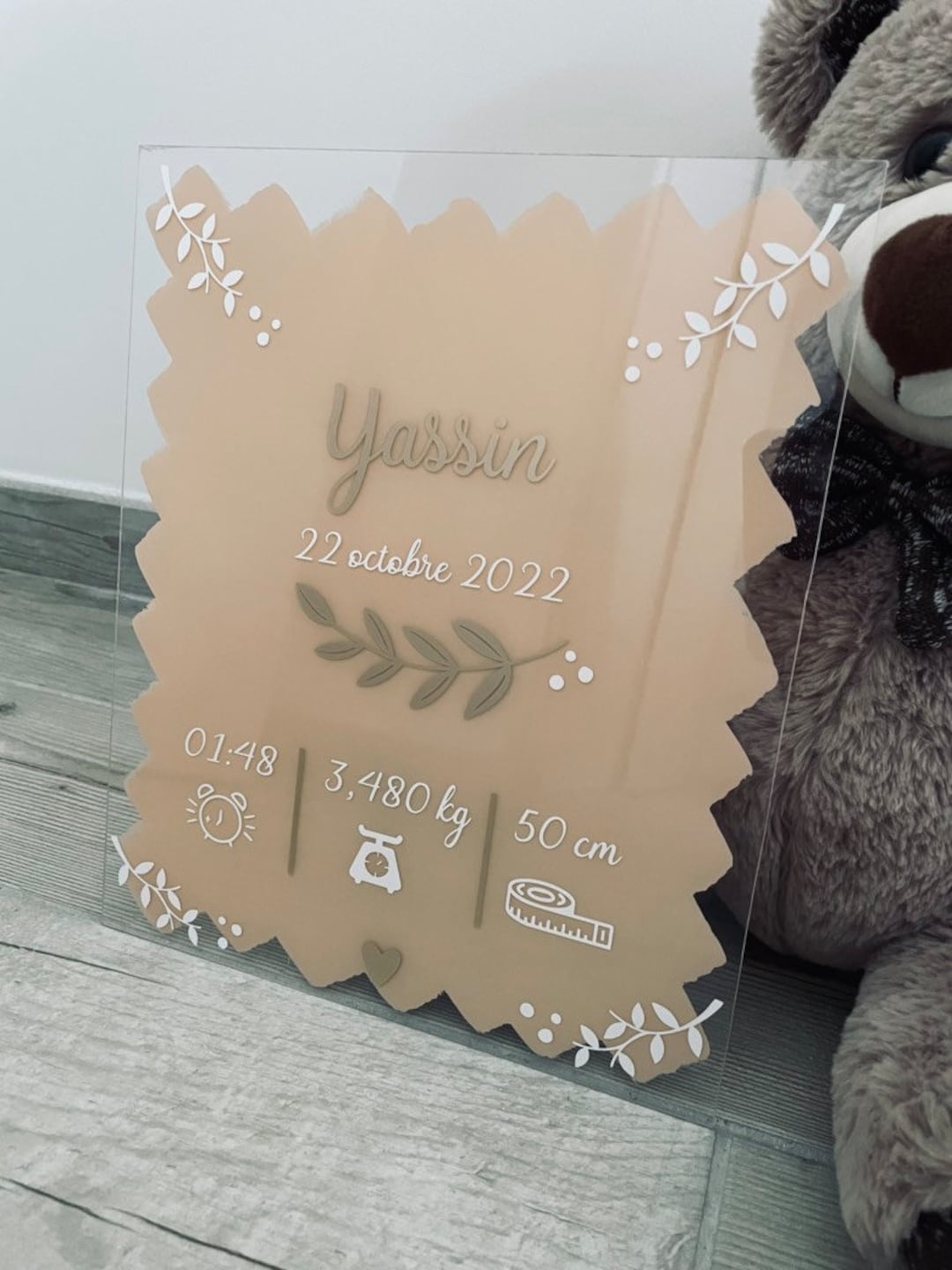 Tableau de naissance plexiglass - Etsy France