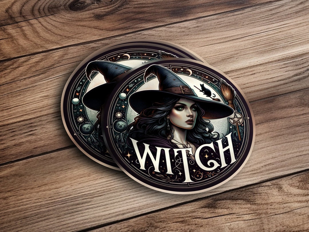 Witch Aesthetic Sticker, Vinyl Decal for Laptop, Water Bottle, Witchy ...