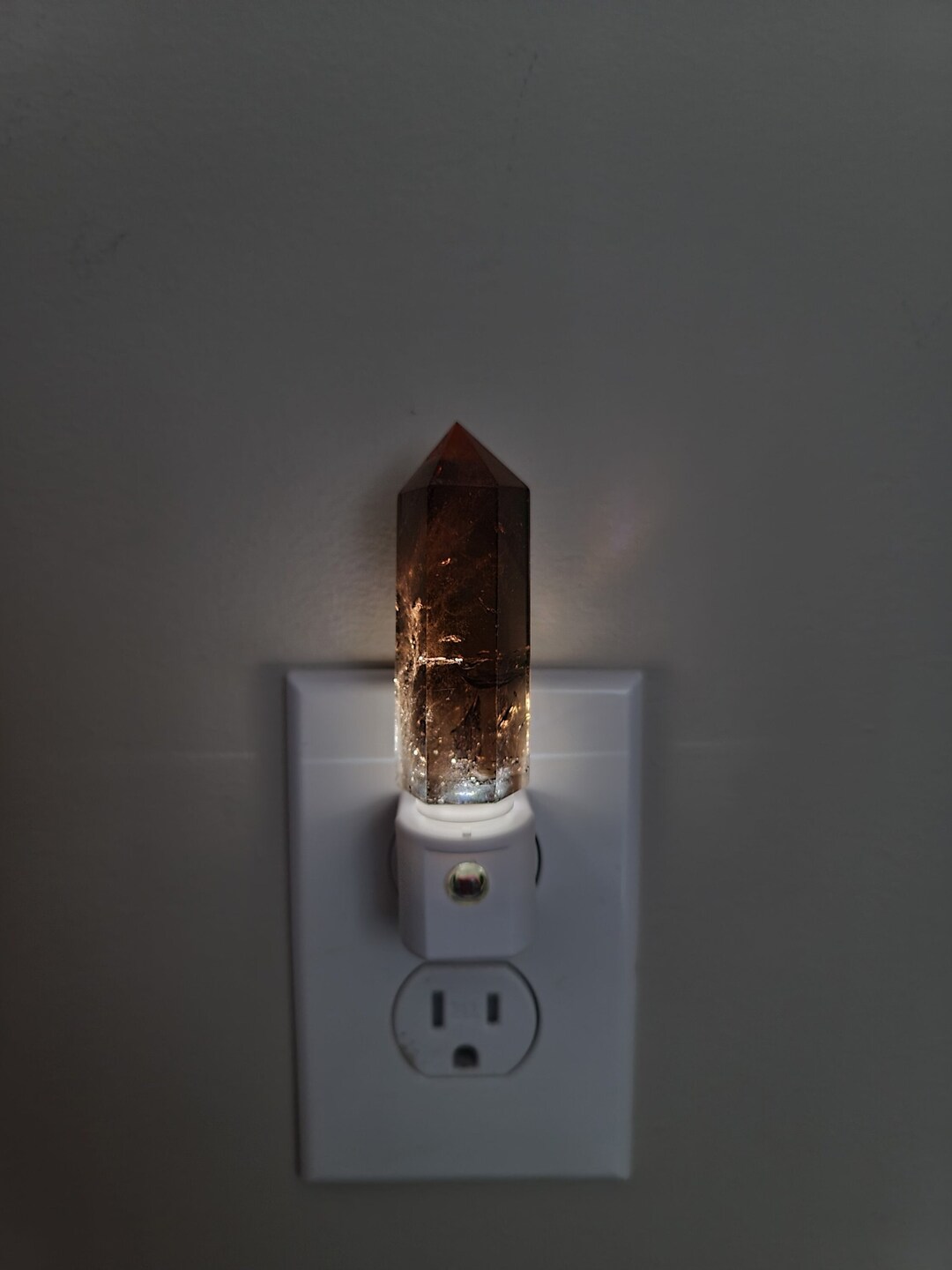 Smoky Quartz Crystal Tower LED Night Light With Light Sensor / - Etsy