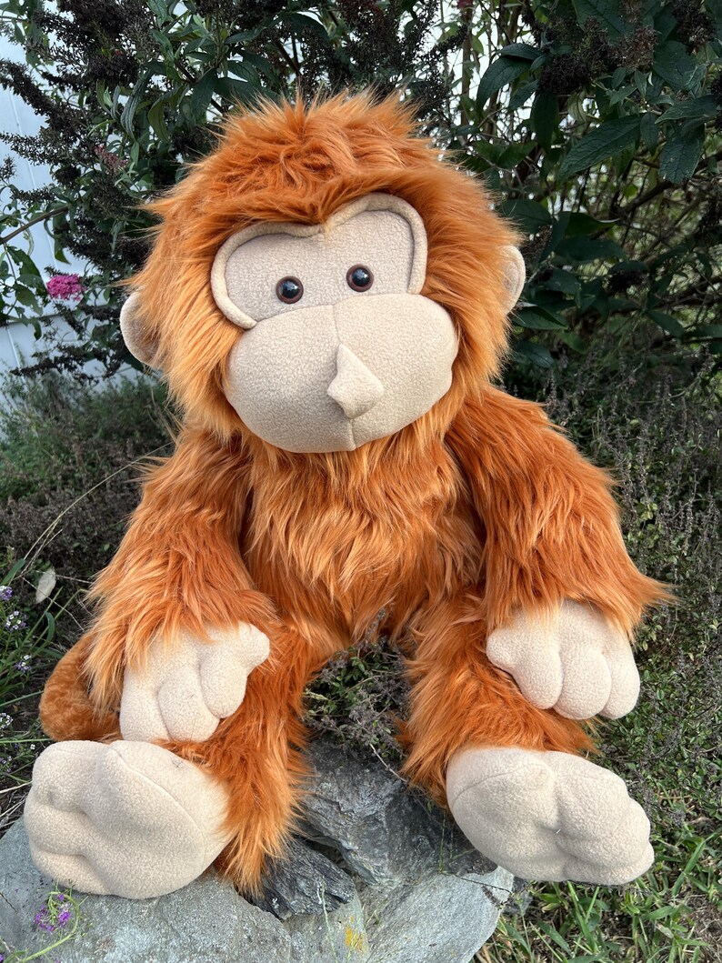 Coconut Monkey PDF Sewing Pattern 18" Seated Plush Stuffed Animal - Etsy