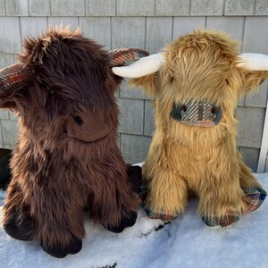 Angus the Highland Cow PDF Sewing Pattern 19" Plush Stuffed Animal Soft ...