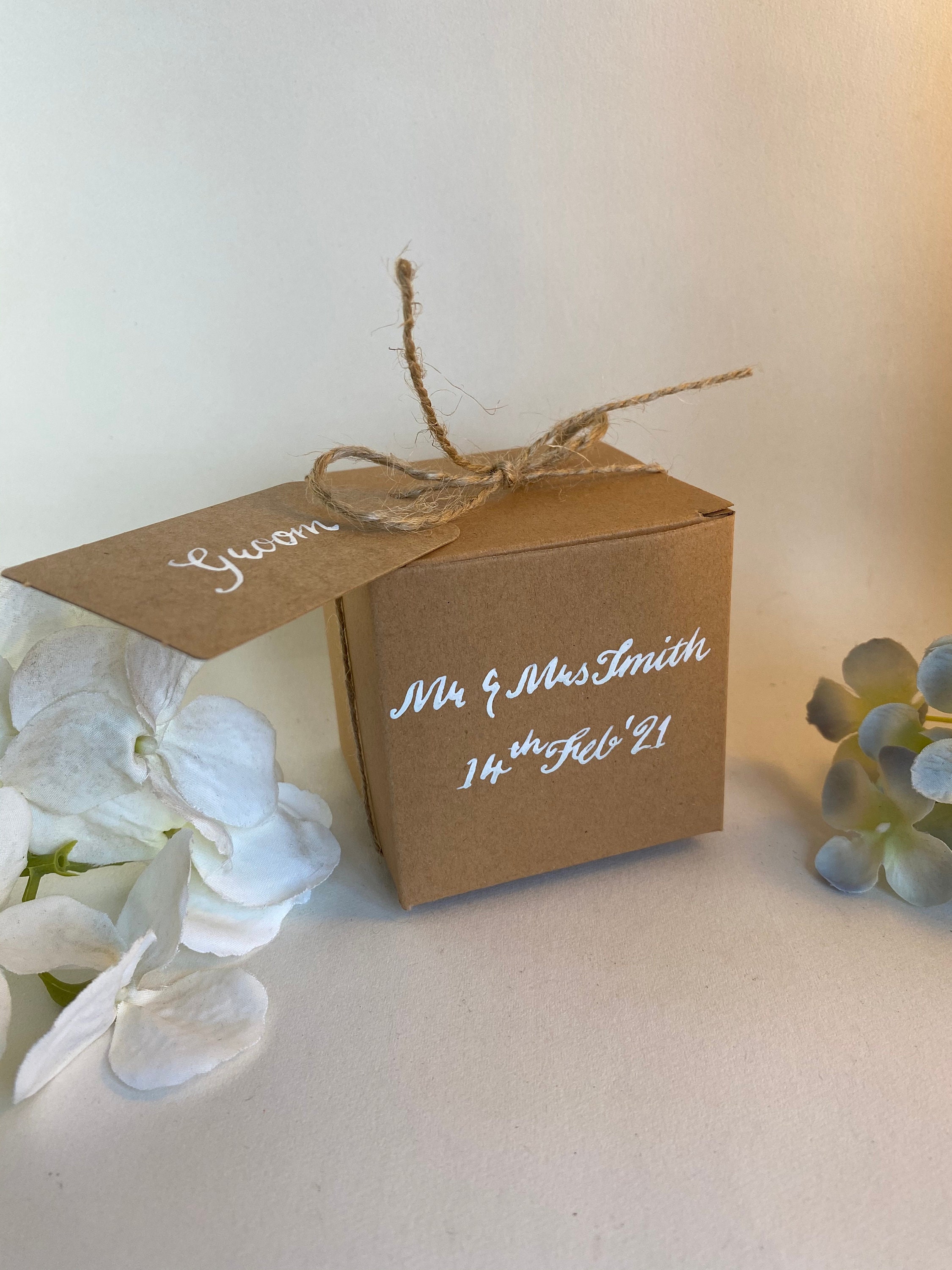 Hand Written Customised Wedding Favour Box/ Hand Made Favour - Etsy UK