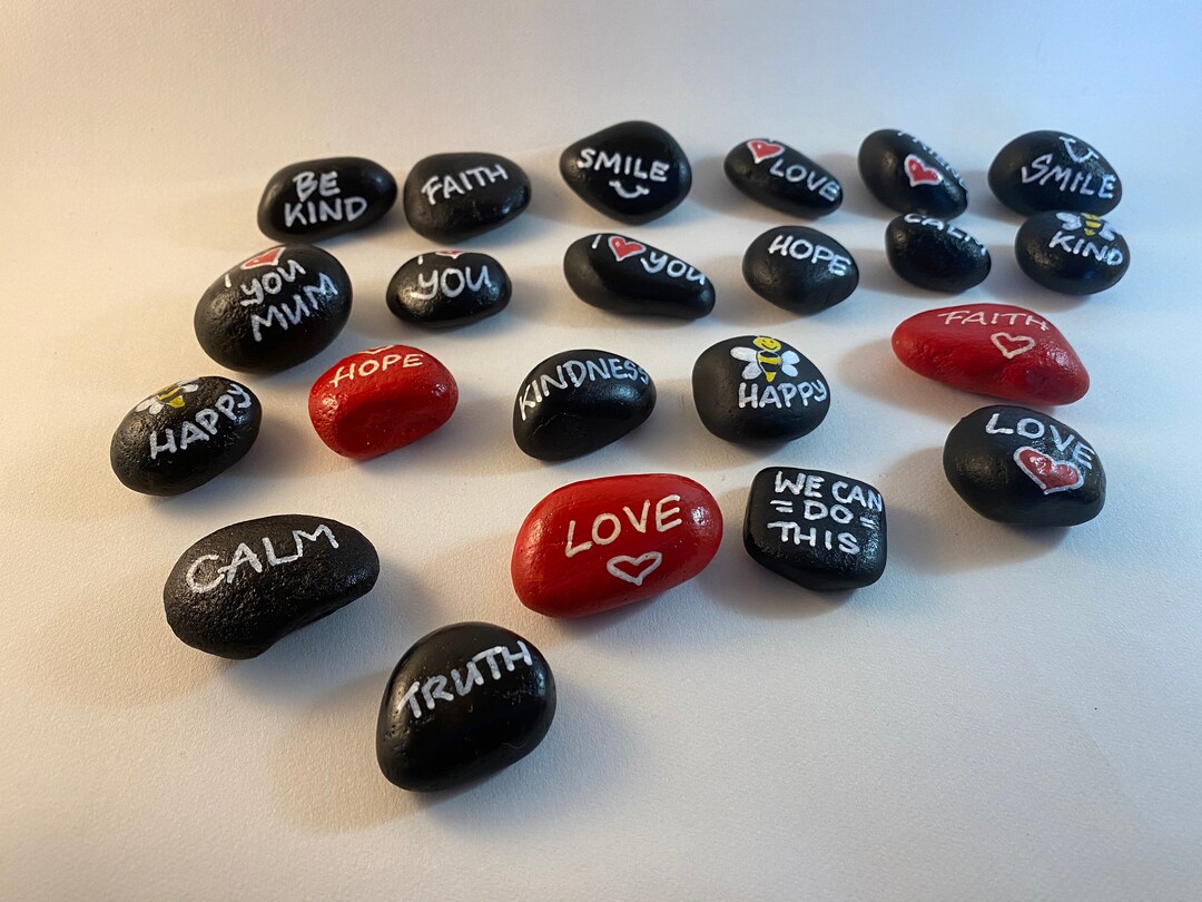 Pocket Pebbles/ Pebble Art/ Comfort/ Anxiety, Pebble/ Hand Painted ...