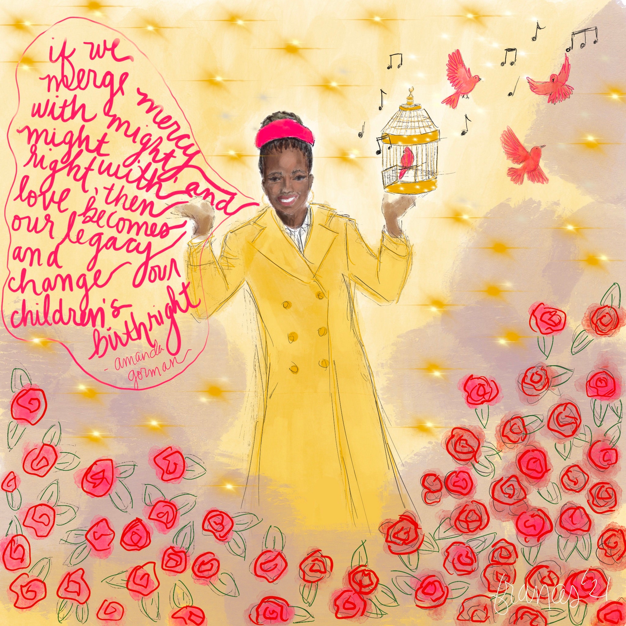 Amanda Gorman Portrait 2 - Etsy