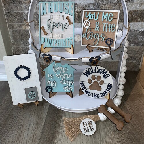 Dog Tiered Tray Decor Tiered Tray Decor Bundle Personalized - Etsy