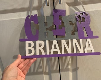 Name Sign, Cheerleader Girl's Room Sign, Cheer Sign Girls Gift Decor ...
