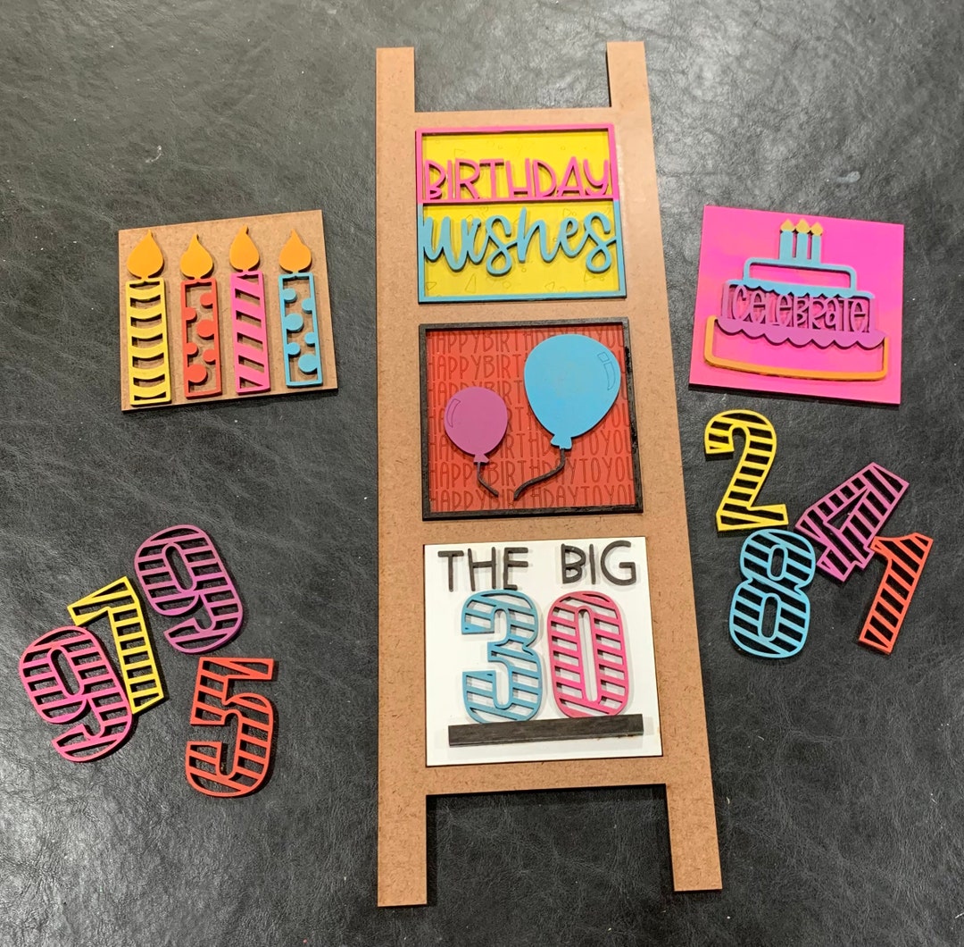 Birthday Ladder Inserts - Etsy