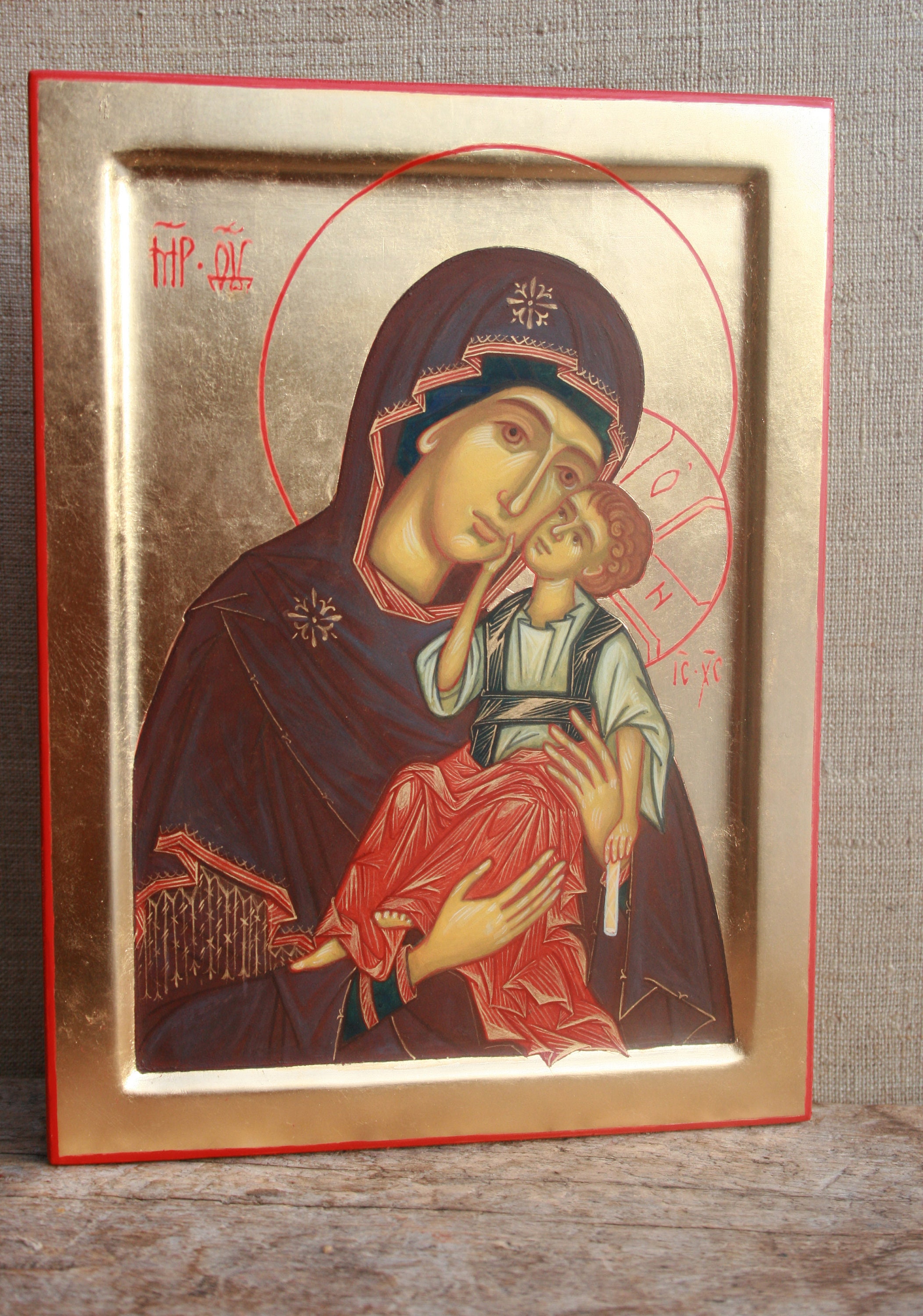 Mother of God tenderness / Theotokos Hand Painted Orthodox Icon - Etsy