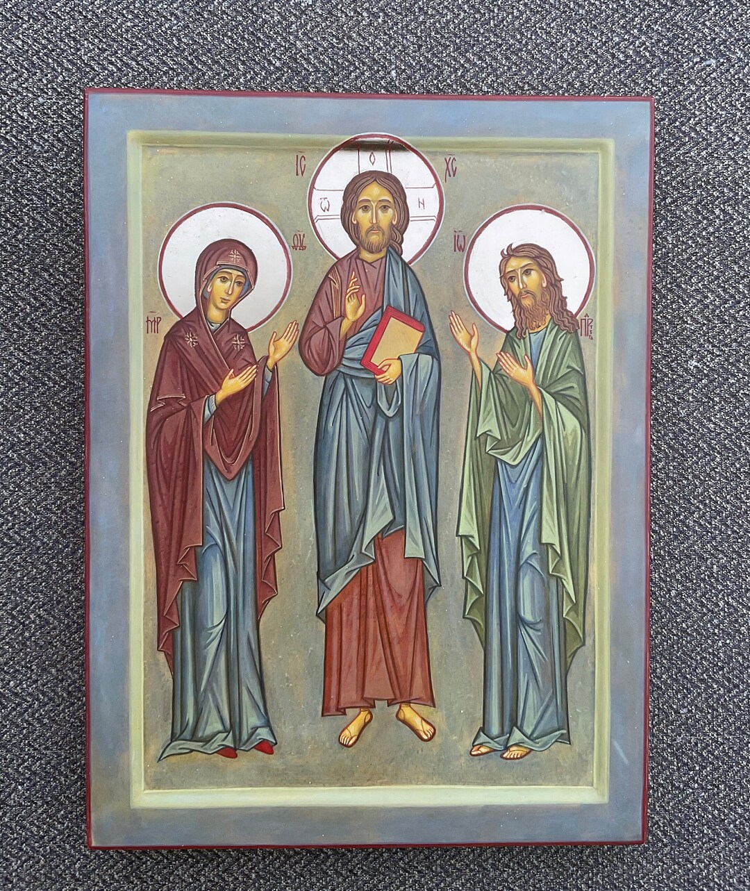 Deesis - Virgin Mary, Jesus Christ, John the Baptist / Hand Painted ...