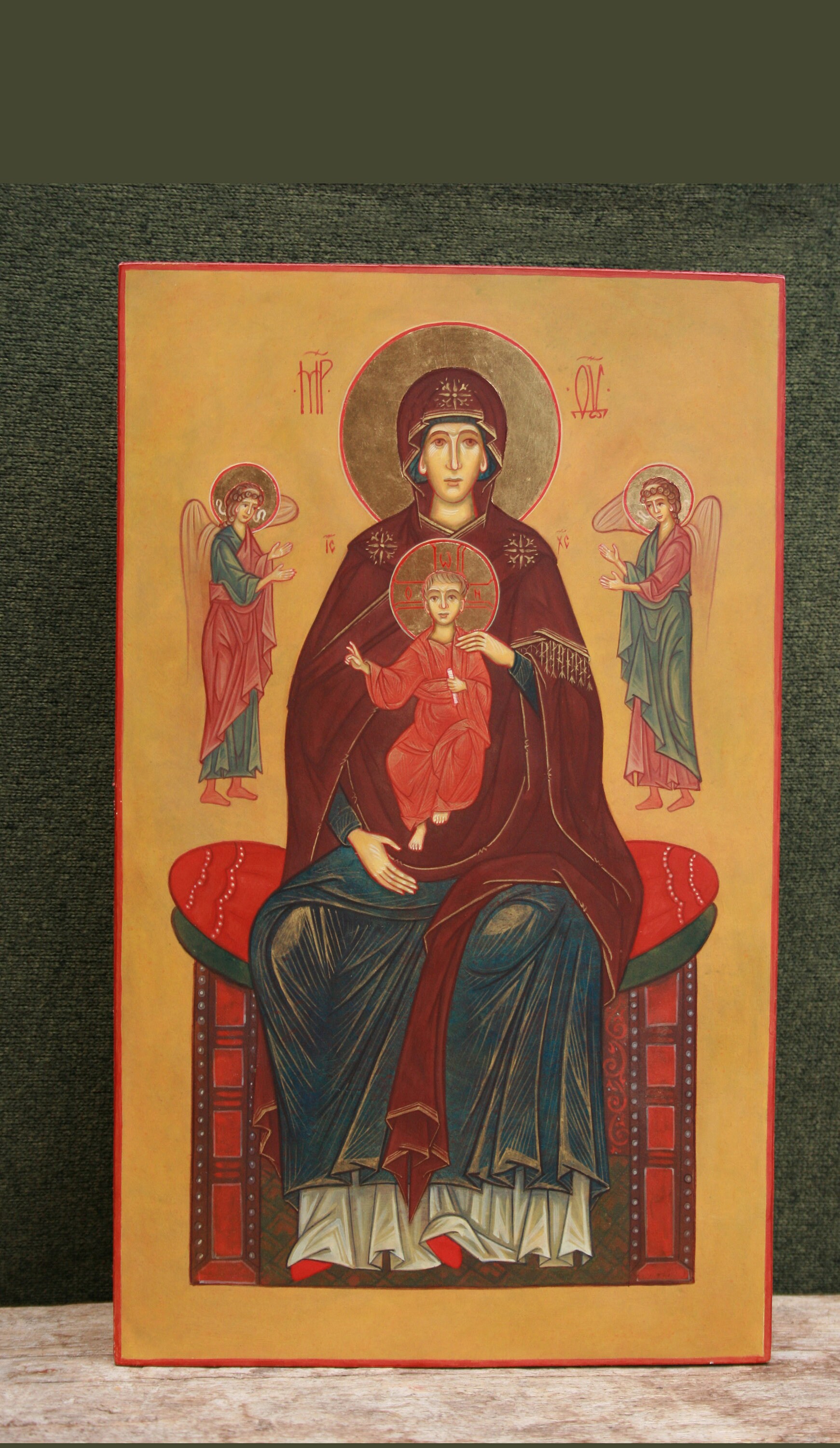 Virgin Theotokos And Child Enthroned