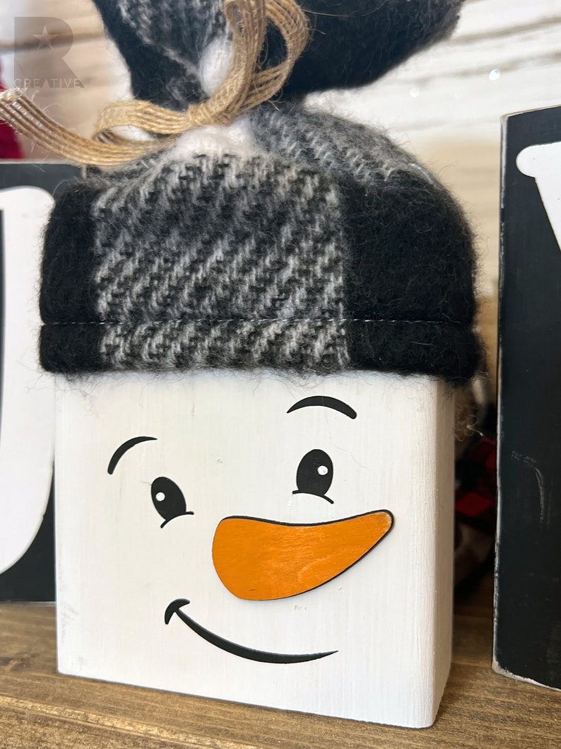 Rustic Snowman Block Set Wood Snowman Blocks SNOW Wood - Etsy