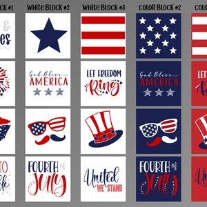 Reclaimed Wood Farmhouse Patriotic Blocks 4th of July Decor - Etsy