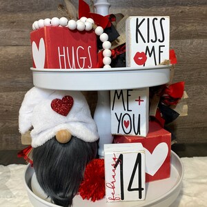 Reclaimed Wood Farmhouse Valentine Mini Blocks, Rae Dunn Inspired ...