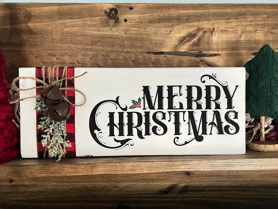 Merry Christmas Sign Rustic Merry Christmas Sign Vintage - Etsy