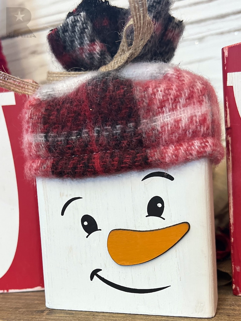 Rustic Snowman Block Set Wood Snowman Blocks SNOW Wood - Etsy