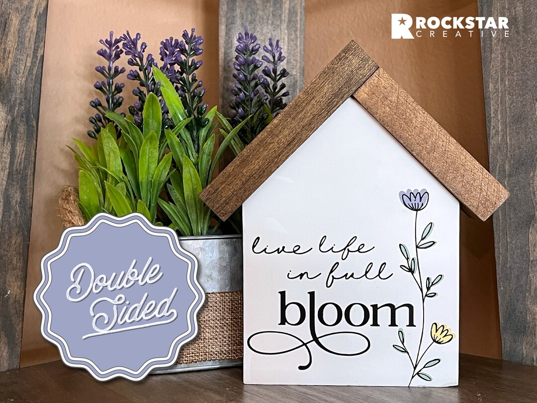 Spring Mini Wood Sign Mini Wood House Farmhouse Decor Tiered Tray Decor ...