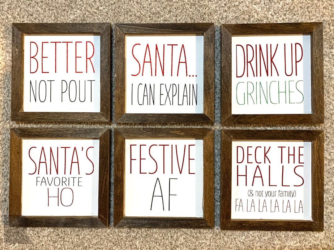 Funny Christmas Signs Farmhouse Christmas Sign Holiday Signs Tiered ...